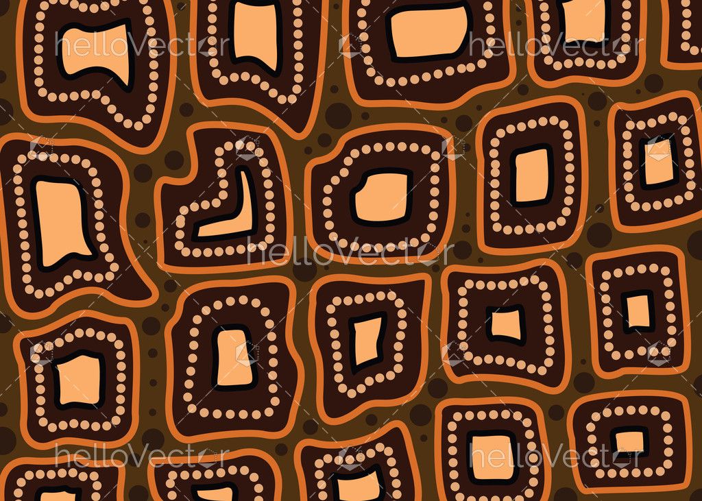 Aboriginal art vector seamless background. - Download Graphics & Vectors
