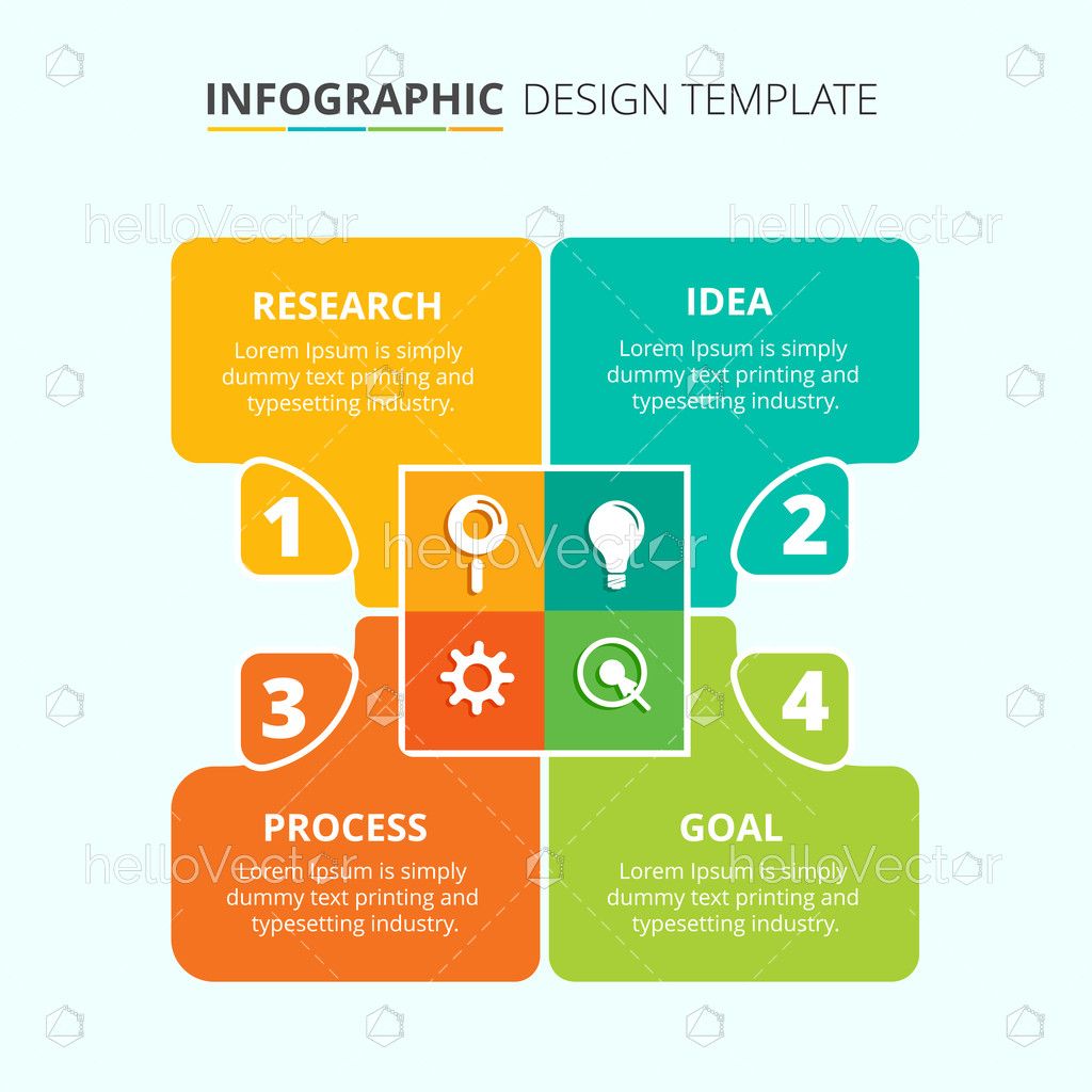 Process infographic template design with 4 steps - Vector Illustration ...