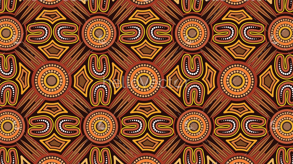 Illustration based on aboriginal style of seamless pattern background ...