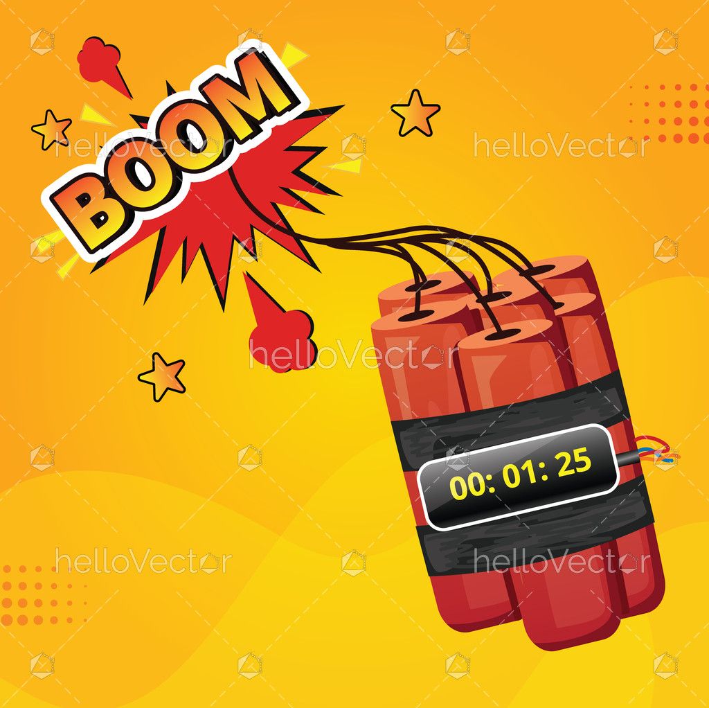 Bomb with clock timer illustration - Download Graphics & Vectors
