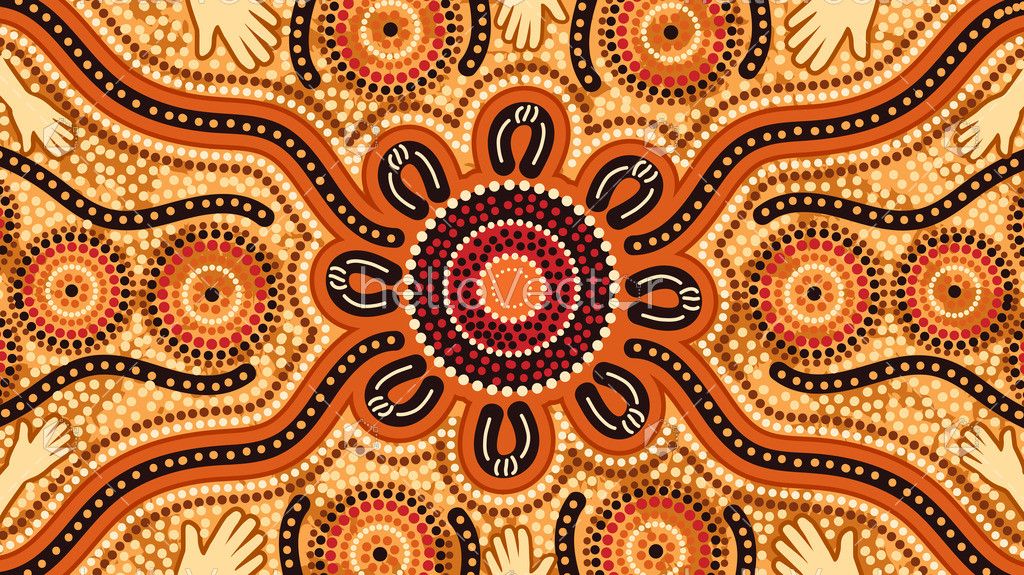 Aboriginal dot art background - Download Graphics & Vectors