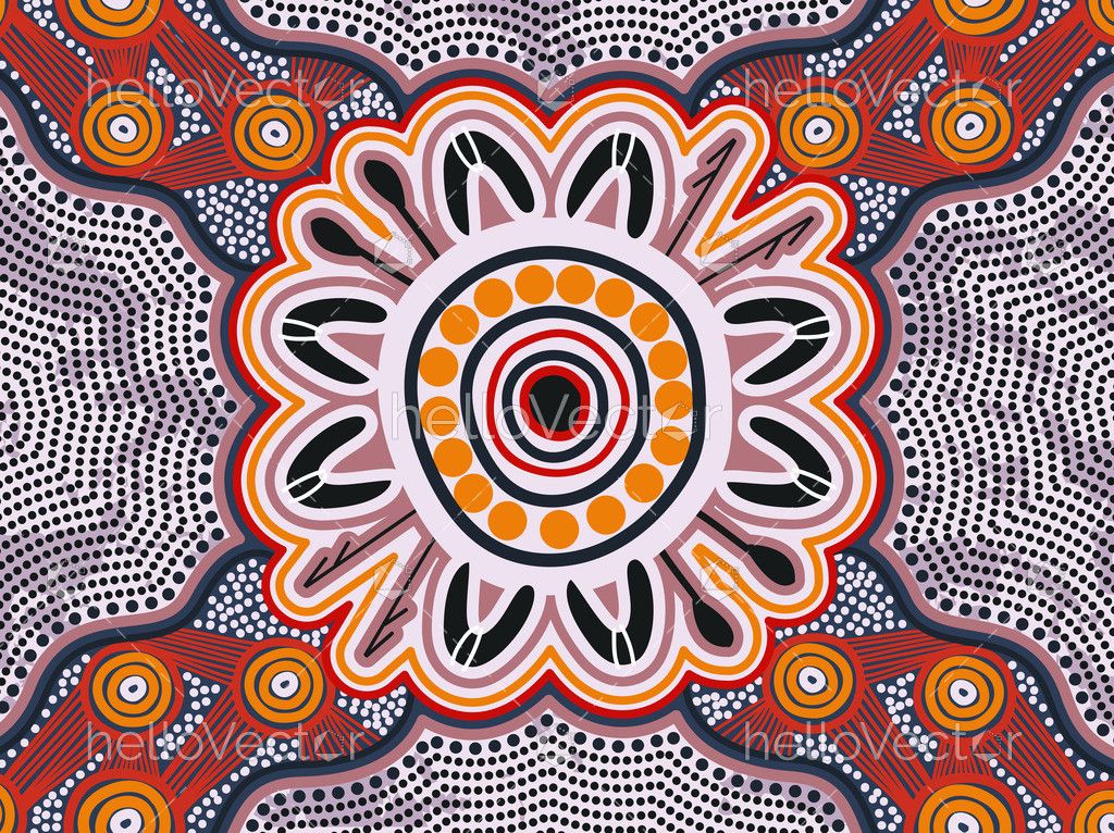 Aboriginal dot vector background - Download Graphics & Vectors