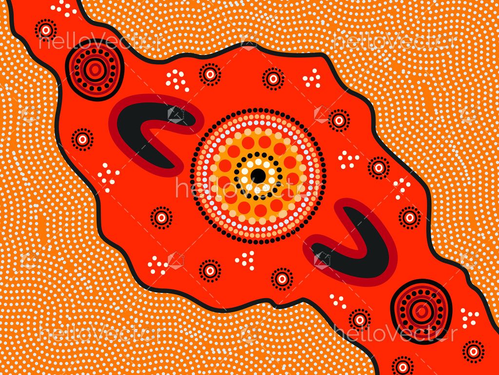 Aboriginal dot art background - Download Graphics & Vectors