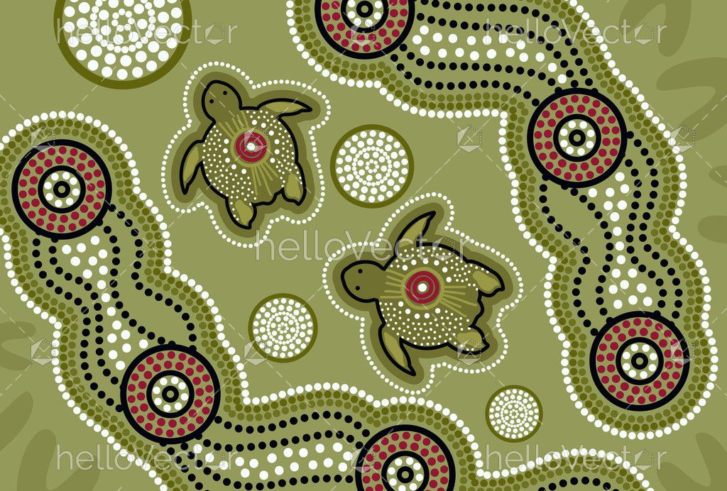 Aboriginal turtle vector art - Download Graphics & Vectors