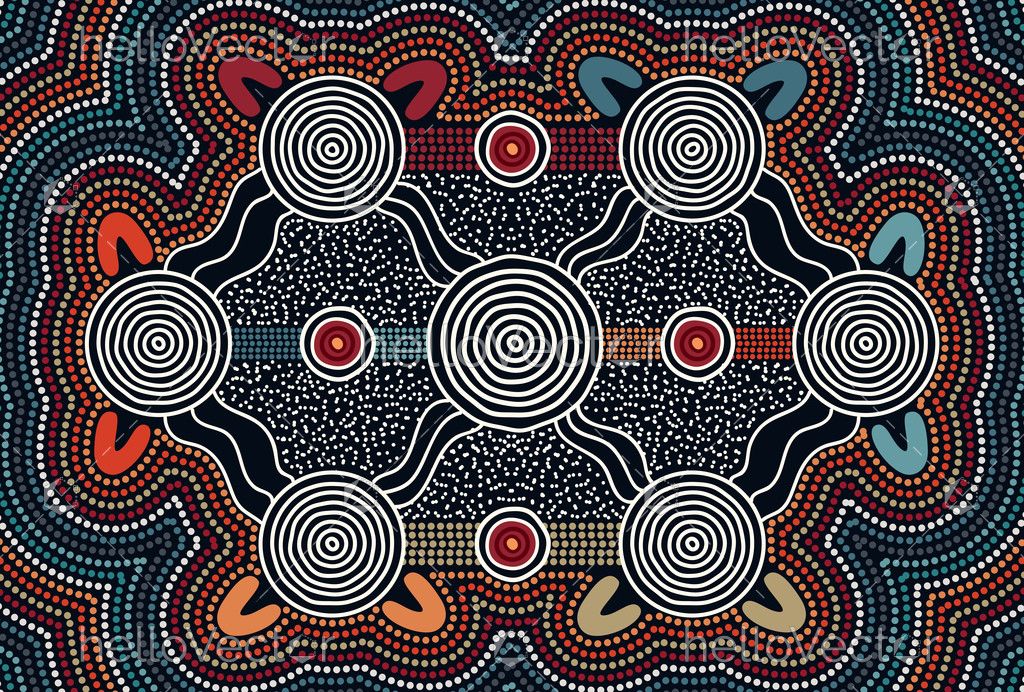 Aboriginal connection concept artwork - Download Graphics & Vectors