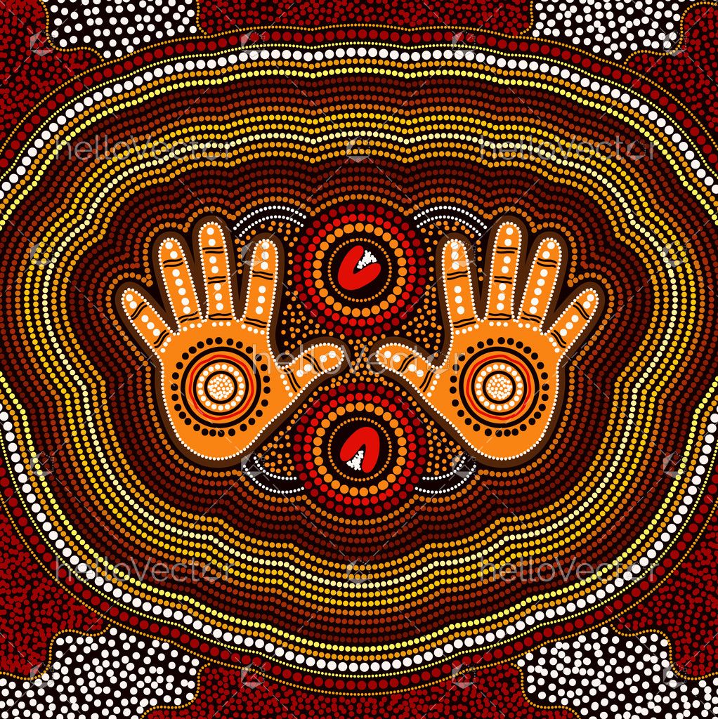 Aboriginal Dot Artwork With Hands Download Graphics Vectors Aboriginal Dot Artwork With Hands Download Graphics Vectors