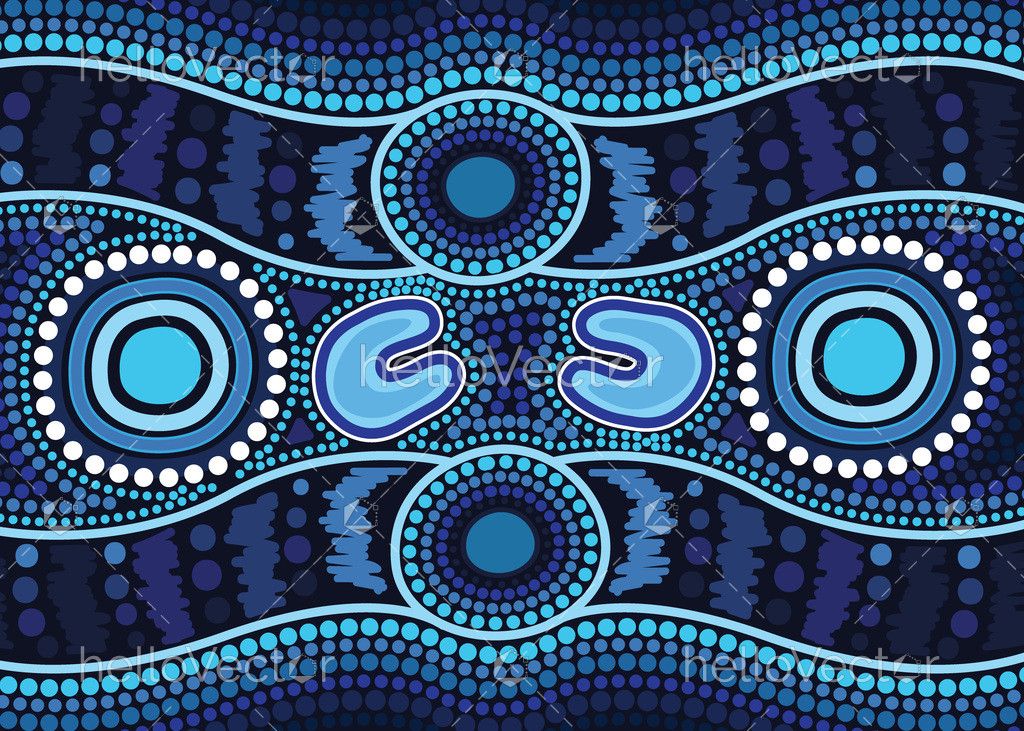 Blue Aboriginal Artwork - Download Graphics & Vectors