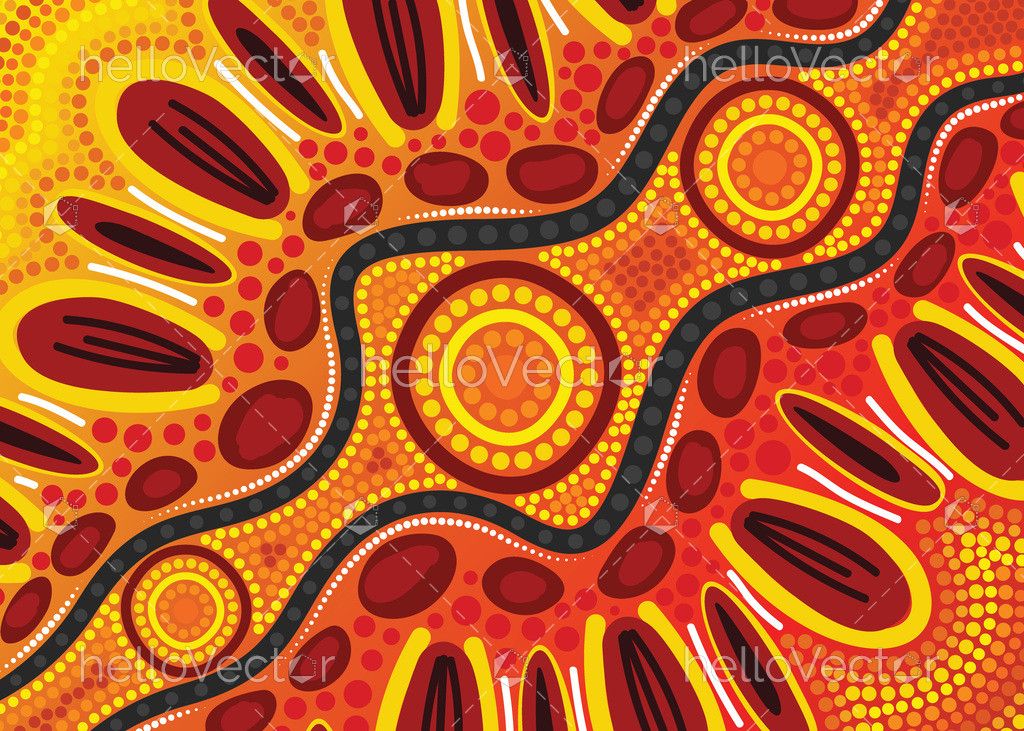 Vector aboriginal style of artwork - Download Graphics & Vectors