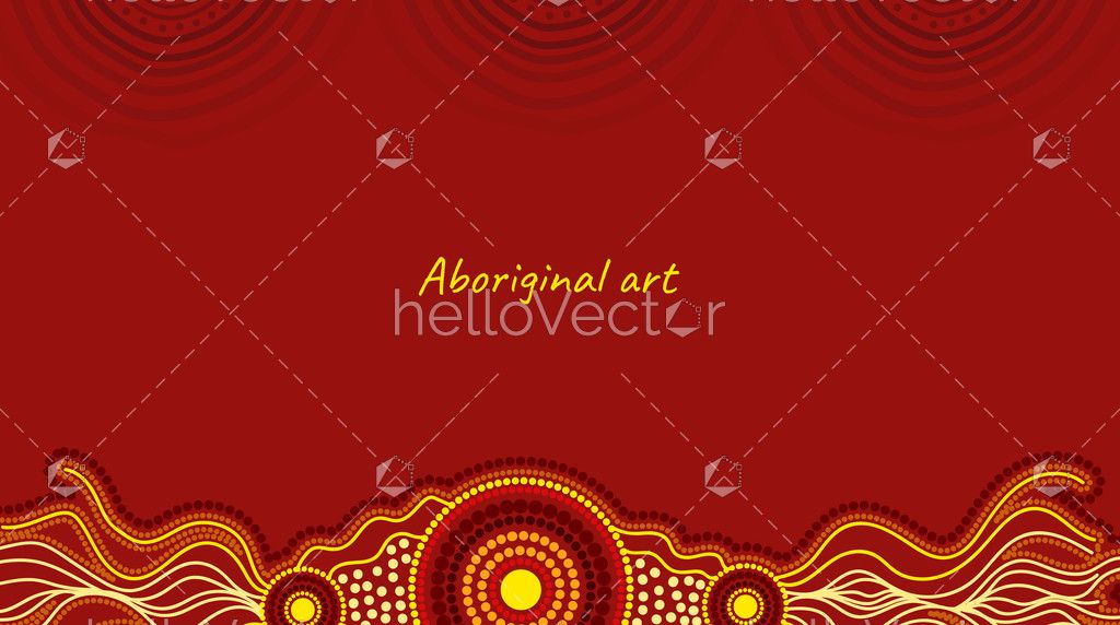 Red aboriginal artwork banner - Download Graphics & Vectors