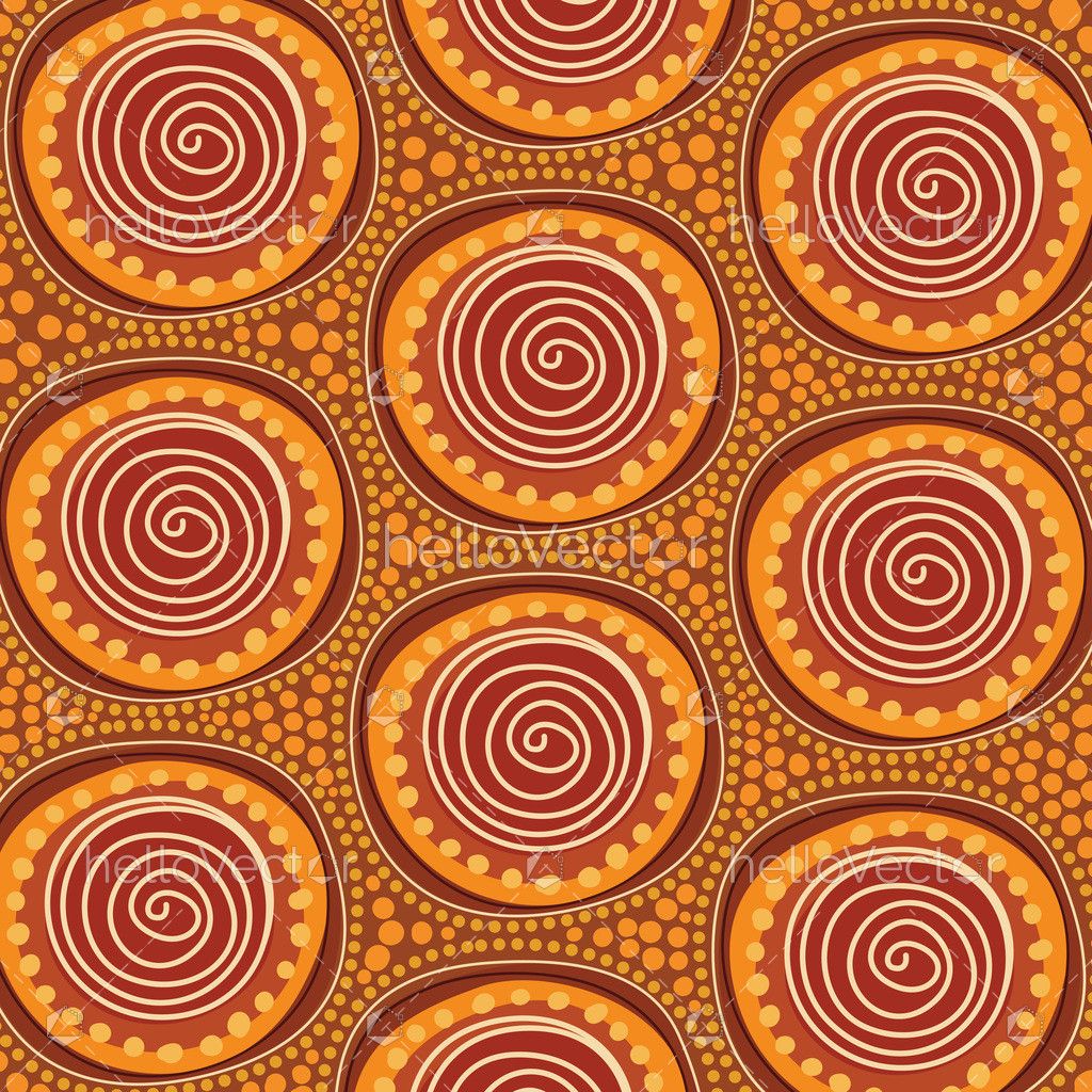 Aboriginal circle pattern seamless background - Download Graphics & Vectors