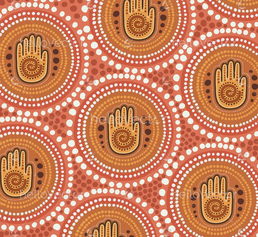 Healing hand aboriginal dot pattern artwork - Download Graphics & Vectors