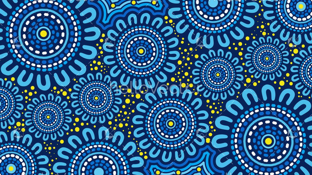 Blue Aboriginal Dot Design - Ready to print - Download Graphics & Vectors