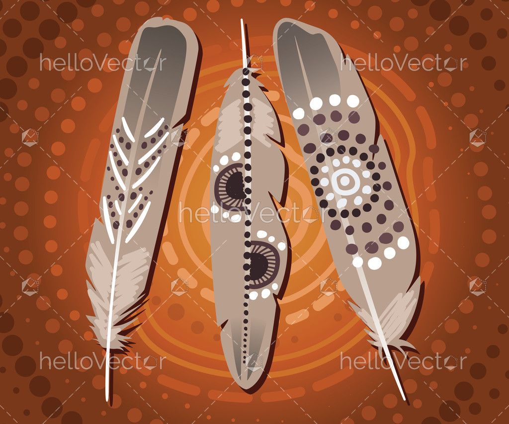 Aboriginal style of feather art - Illustration - Download Graphics ...