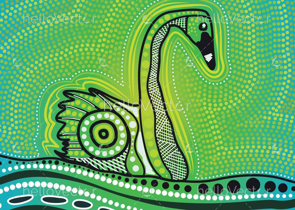 Aboriginal style of black swan art - Illustration - Download Graphics ...