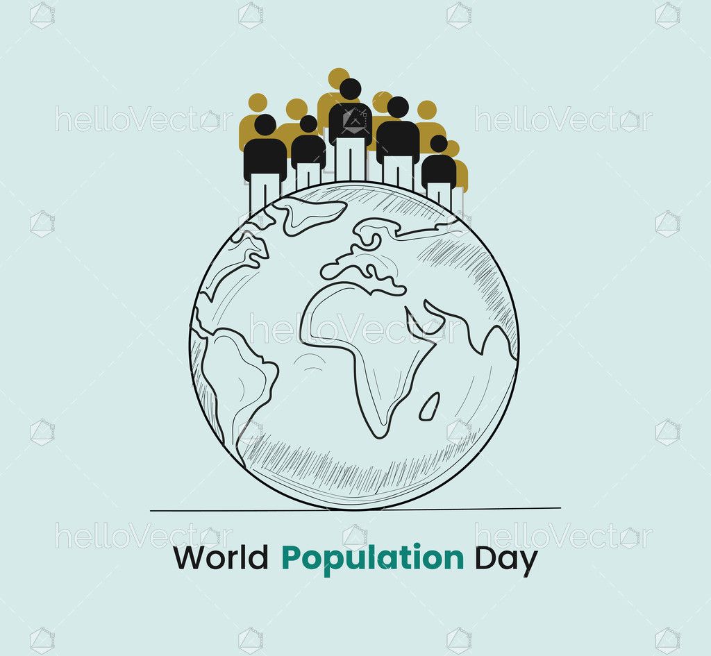 World population day poster - Vector Illustration - Download Graphics ...