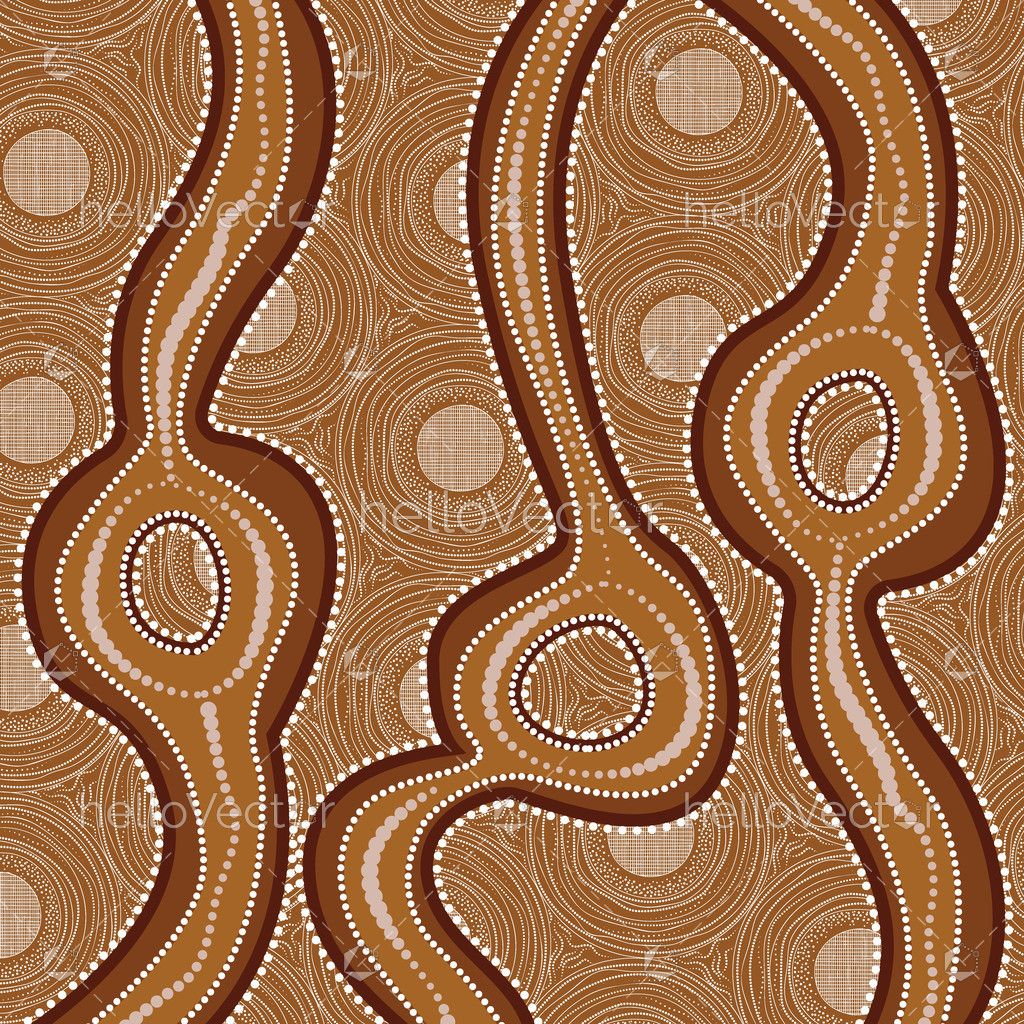 Vector aboriginal style of dot art background - Download Graphics & Vectors