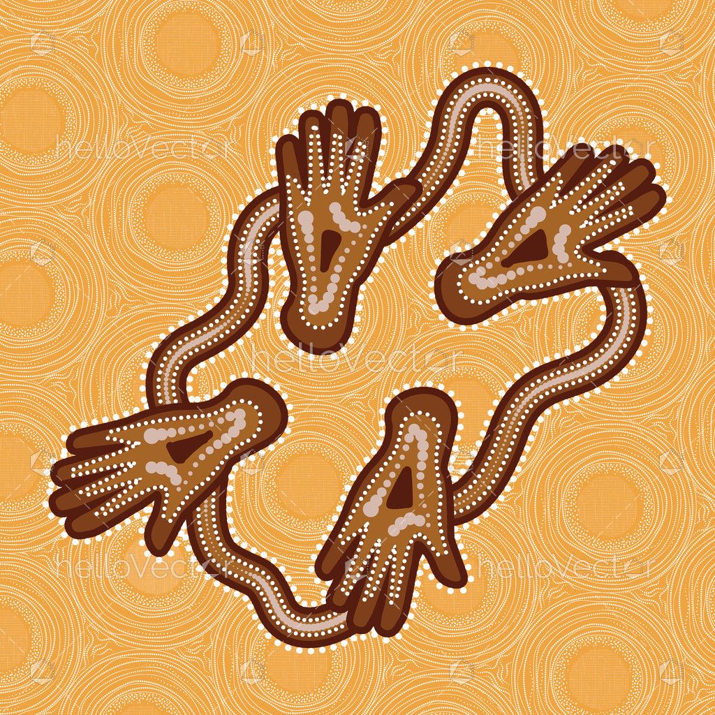 Friendship and unity concept aboriginal dot painting - Vector ...