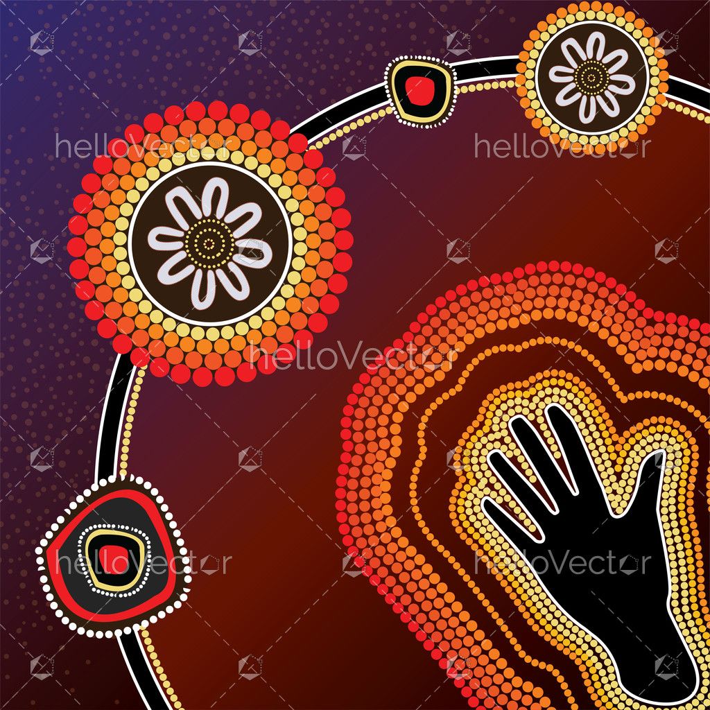 Aboriginal art vector painting. - Download Graphics & Vectors