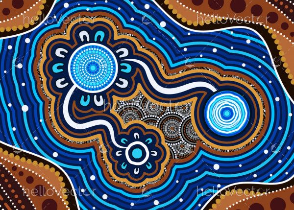 Aboriginal dot art vector background. Connection concept - Download ...