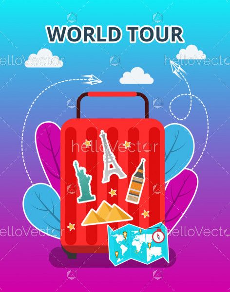 Travel and Tourism flat design - Vector Illustration - Download ...