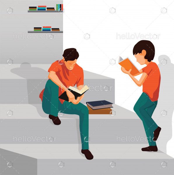 Love Reading Vector Illustration - Download Graphics & Vectors