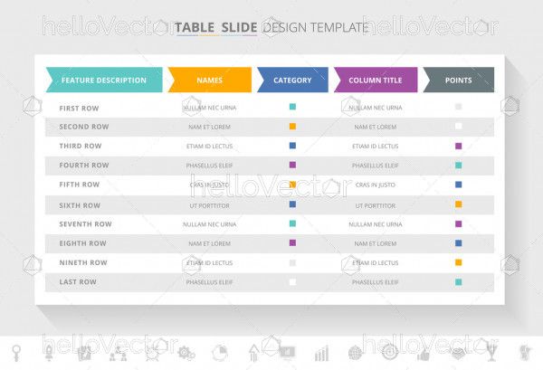Table Infographic Template - Download Graphics & Vectors
