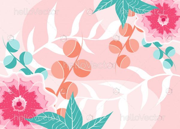 Abstract vector floral leaves and flowers background - Download ...