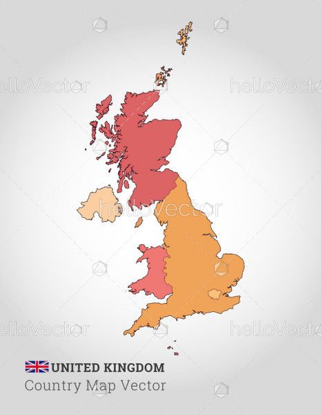 United Kingdom Colorful Map - Vector Illustration - Download Graphics ...