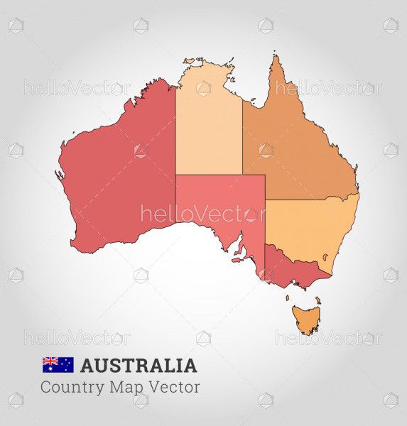 Australia Colorful Map - Vector Illustration - Download Graphics & Vectors
