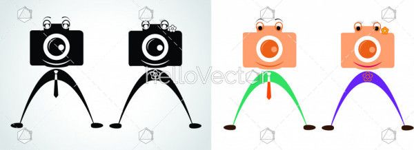 Male and Female vector illustration Camera Character - Download ...
