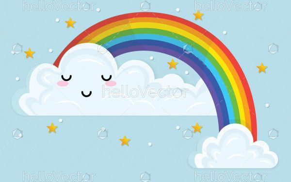 Color rainbow with emotion cloud - Download Graphics & Vectors