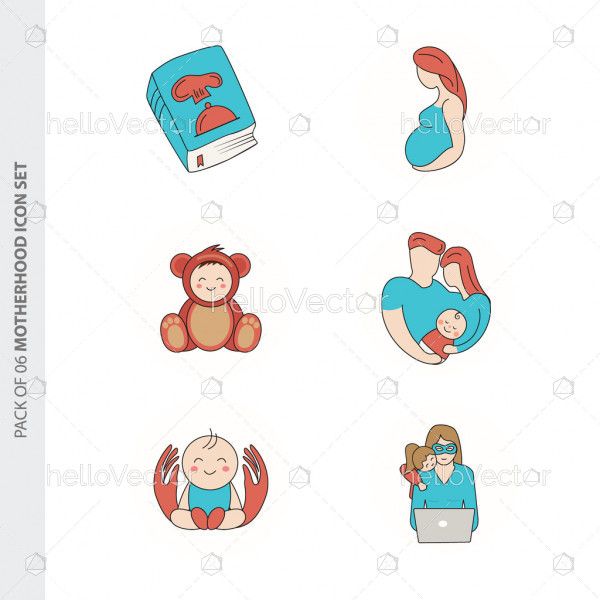 Motherhood icons set - Download Graphics & Vectors