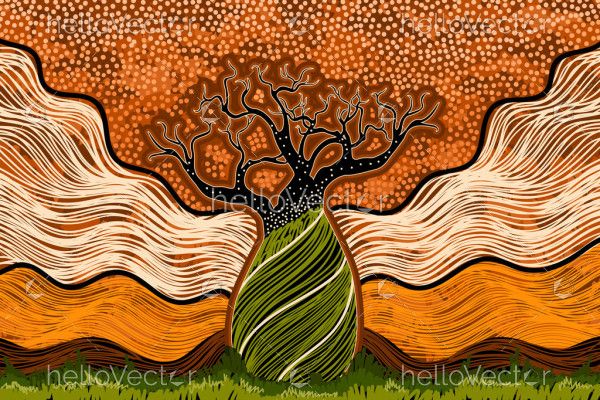 Boab Tree Art Aboriginal - Download Graphics & Vectors