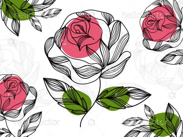 Rose flower vector background - Download Graphics & Vectors
