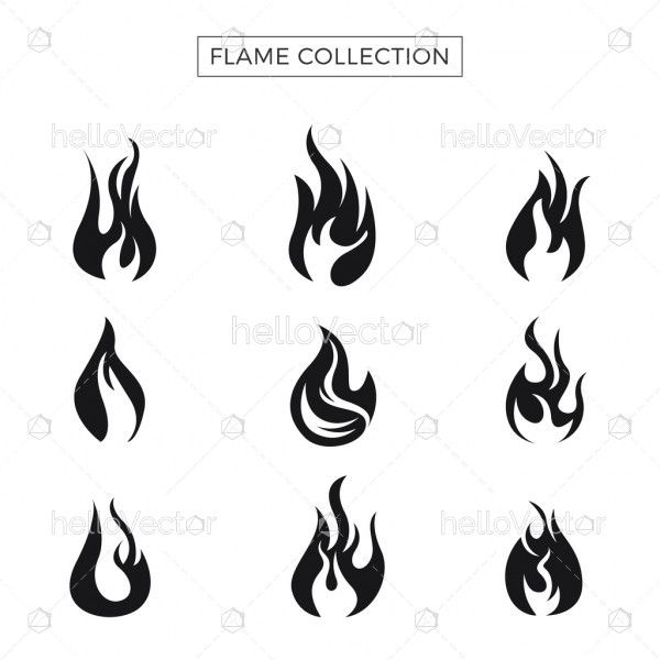 Fire flames icon set - Download Graphics & Vectors