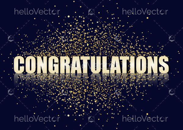 Congratulations banner with gold glitter - Download Graphics & Vectors