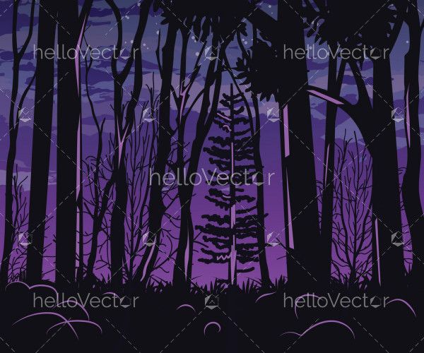 Night forest landscape - Download Graphics & Vectors