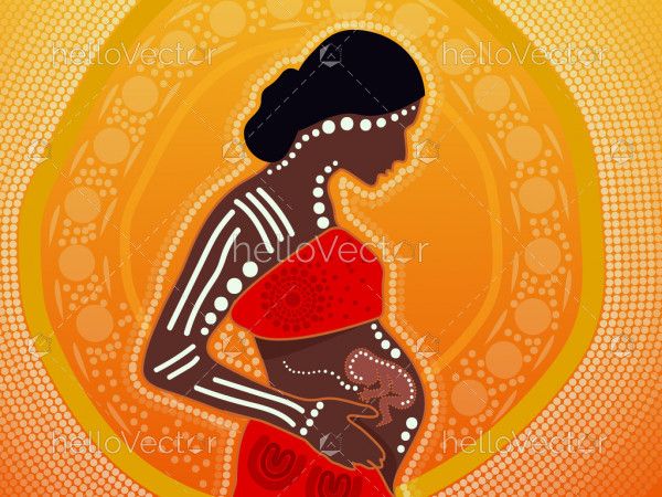 Aboriginal pregnant woman art - Download Graphics & Vectors