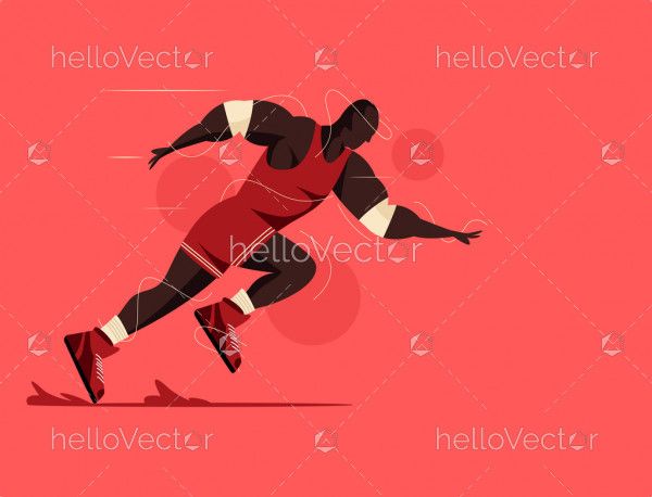 Athletic Runner Cartoon Illustration - Download Graphics & Vectors