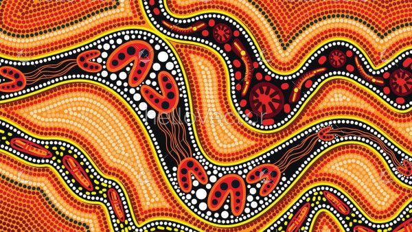 Aboriginal vector background for printing - Download Graphics & Vectors