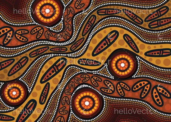 Aboriginal design vector background - Download Graphics & Vectors