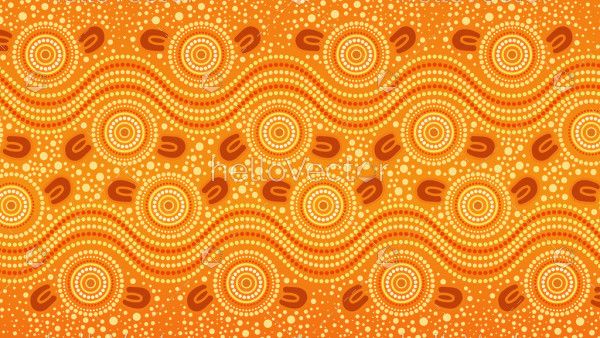 Aboriginal dot pattern seamless yellow background - Download Graphics ...