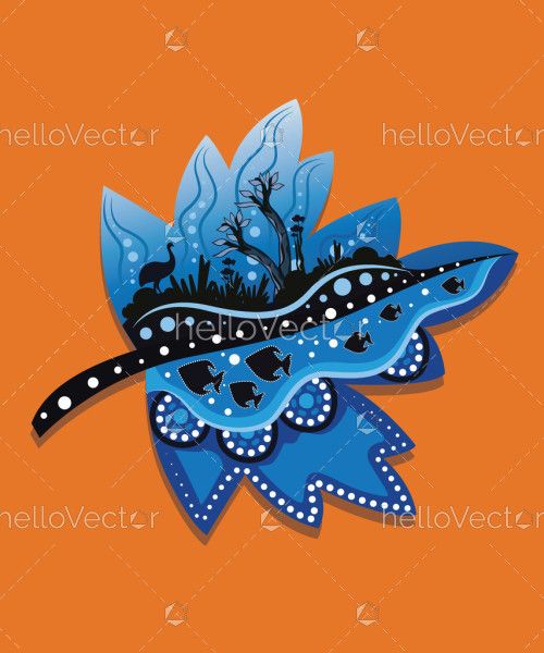 Aboriginal leaf art, nature concept - Download Graphics & Vectors