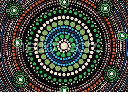 Green aboriginal style seamless pattern background - Download Graphics ...