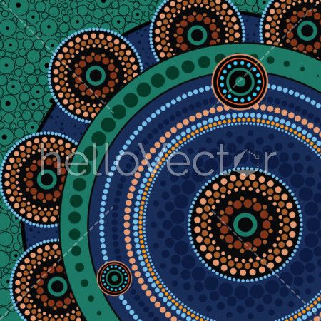 Green aboriginal style seamless pattern background - Download Graphics ...