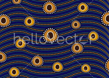 Aboriginal style blue lines background - Download Graphics & Vectors