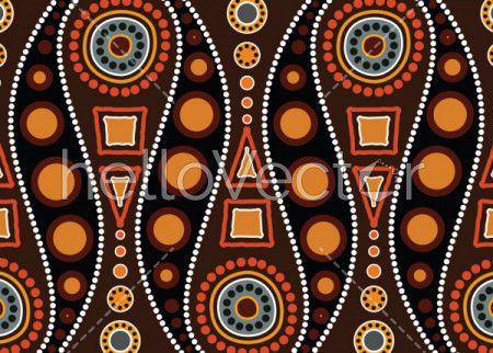 Brown aboriginal style seamless pattern background - Download Graphics ...
