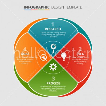 Process infographic template design with 4 steps - Vector Illustration ...