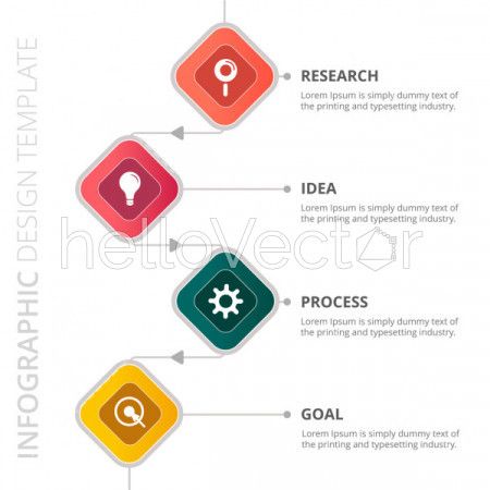Process infographic template design with 4 steps - Vector Illustration ...