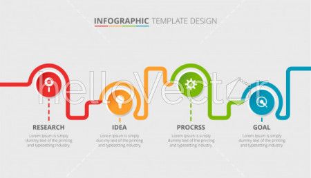 Process infographic template design with 5 steps - Vector Illustration ...